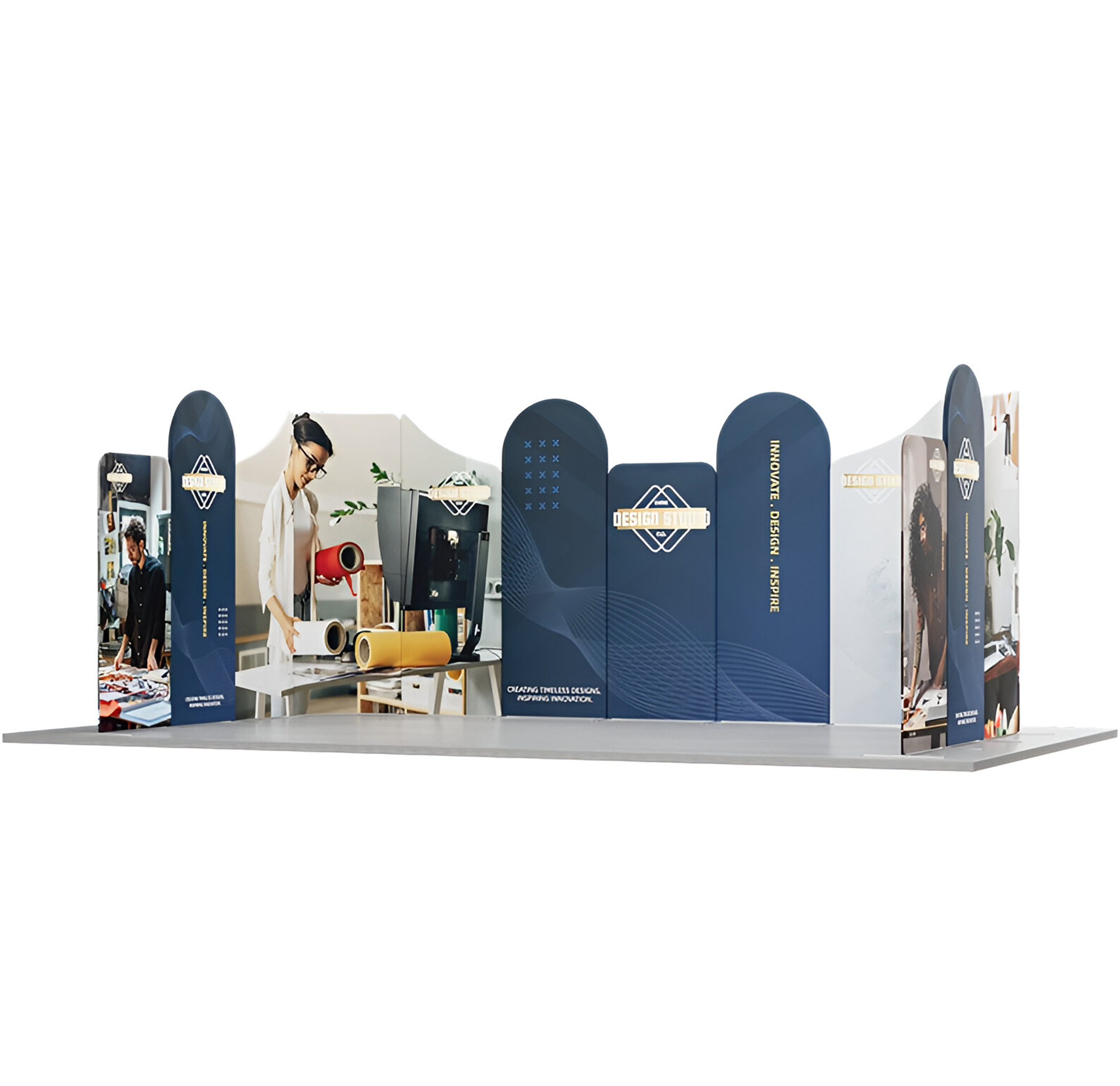 20ft Magnetic Modular Fabric Displays - U Shape Curved | BannerBuzz