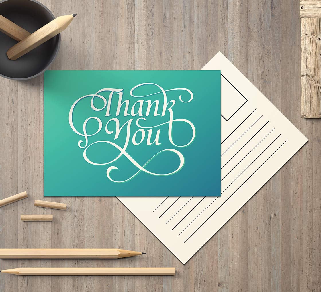 create thank you postcards