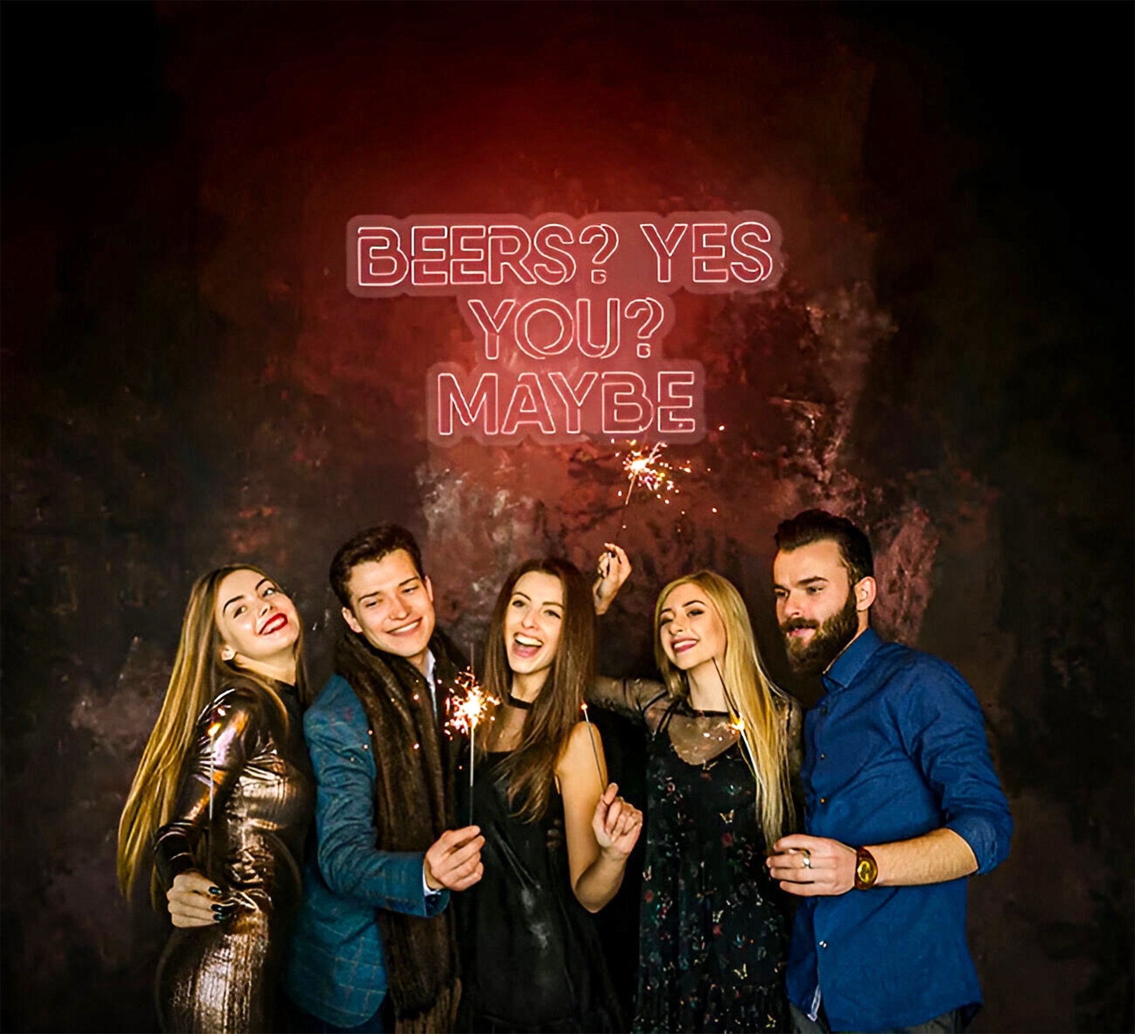 Beers, Yes. You Maybe Neon Sign Online| Fast Delivery - Bannerbuzz.com