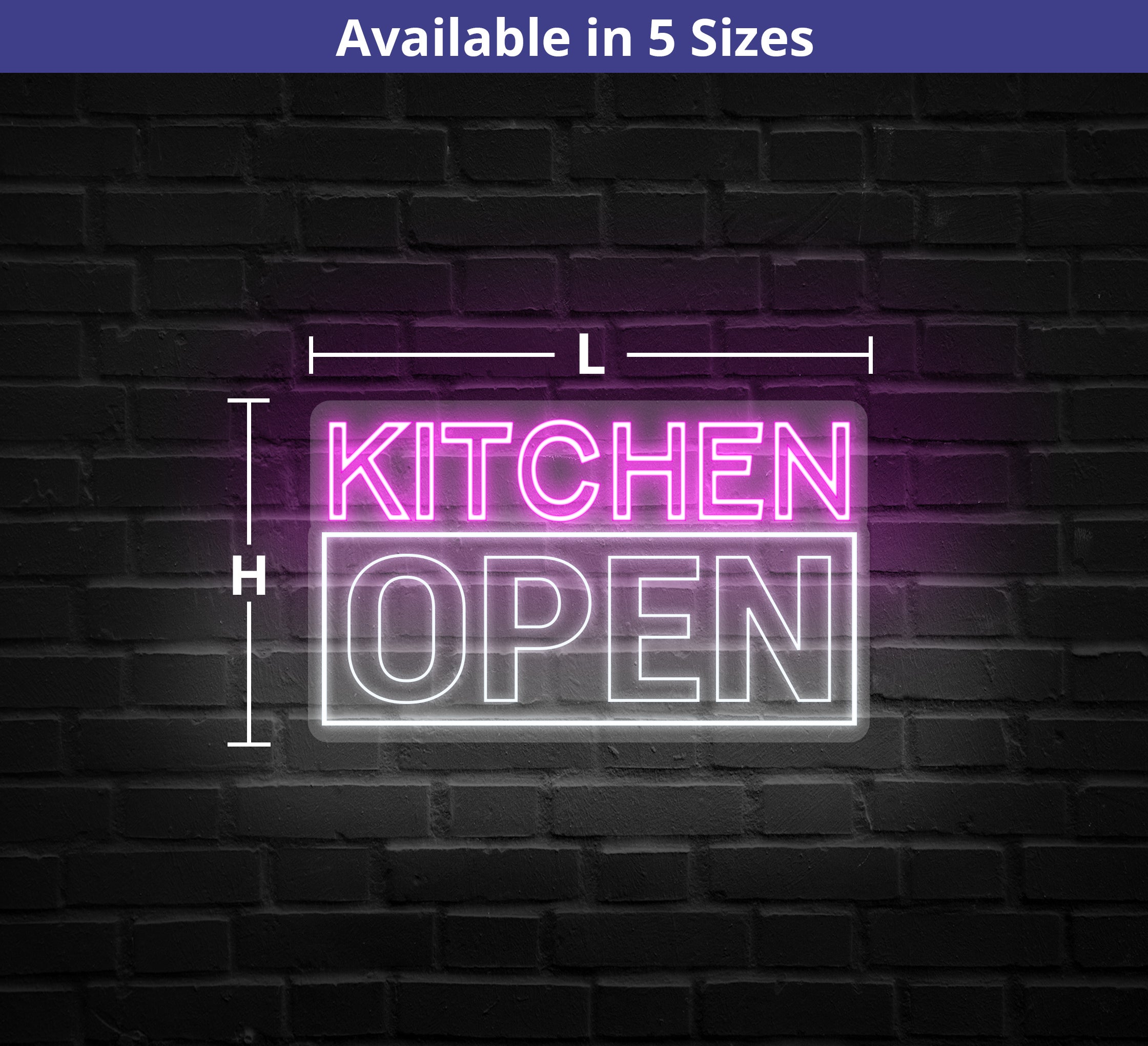 Kitchen Open Neon Sign Online| Fast Delivery - Bannerbuzz.com