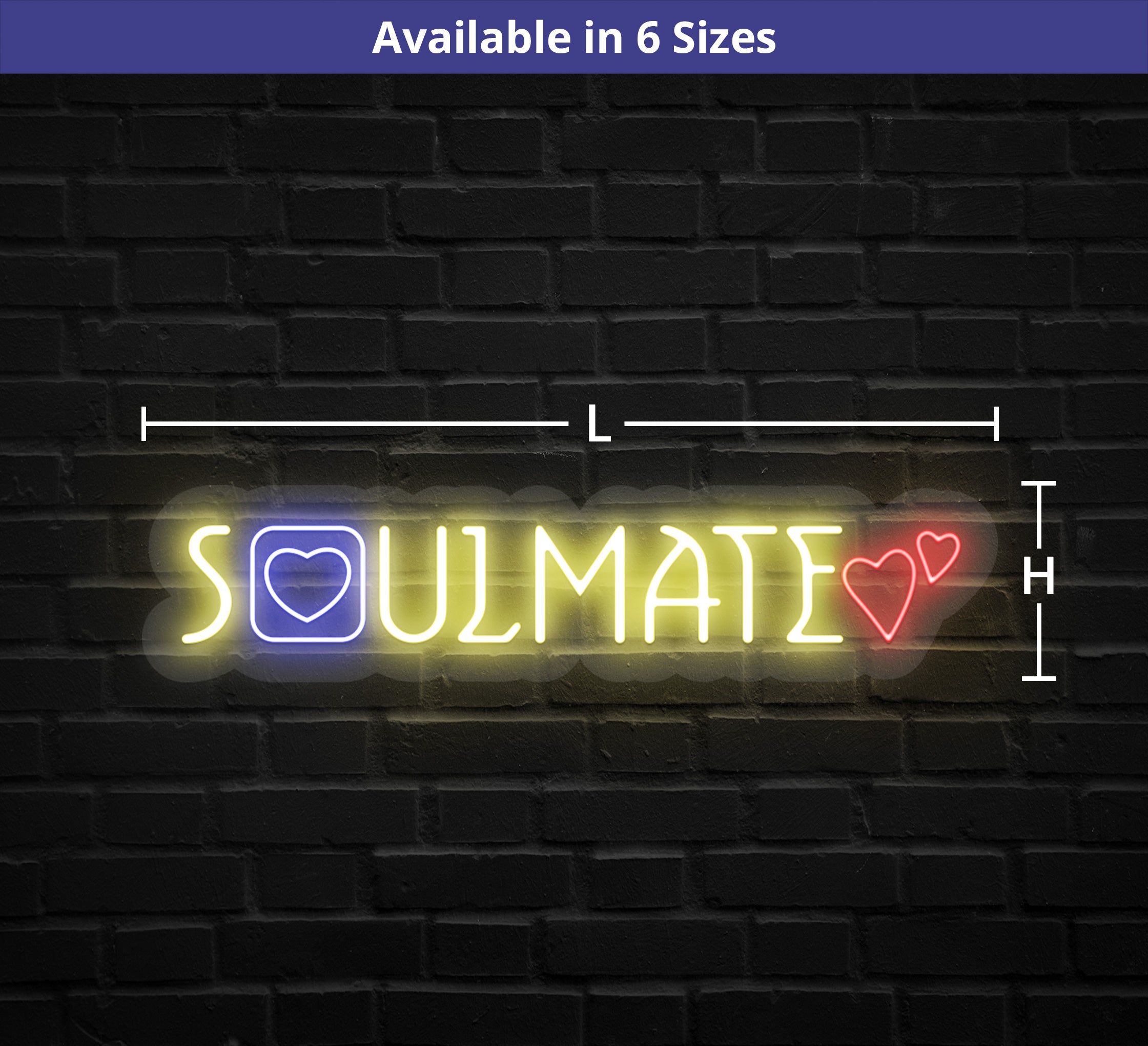 Soulmate Neon Sign Online| Fast Delivery - Bannerbuzz.com