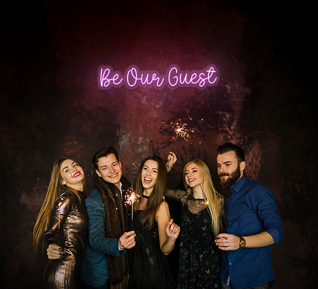 Be Our Guest Neon Sign Online| Fast Delivery - Bannerbuzz.com