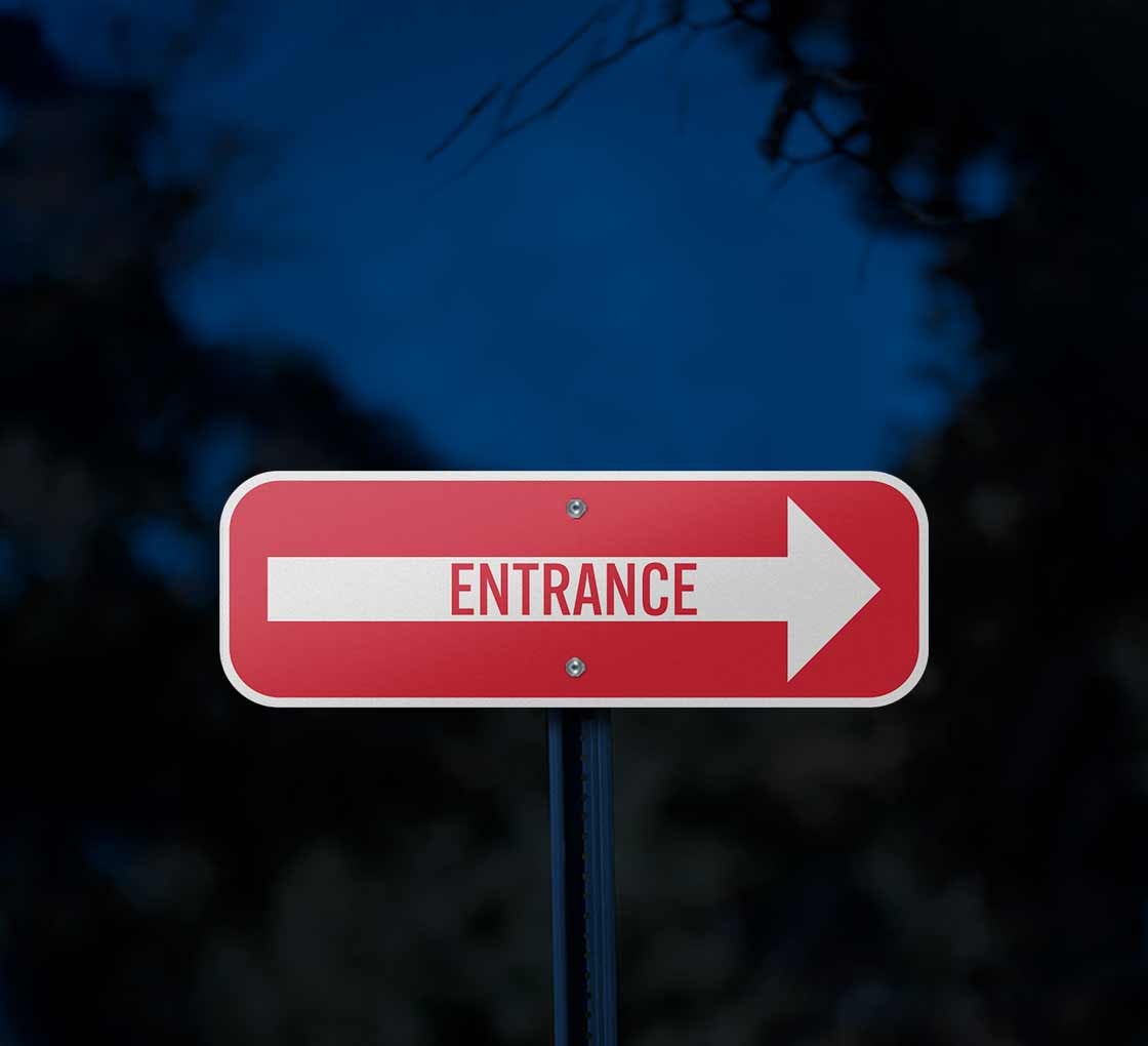 enter sign with arrow