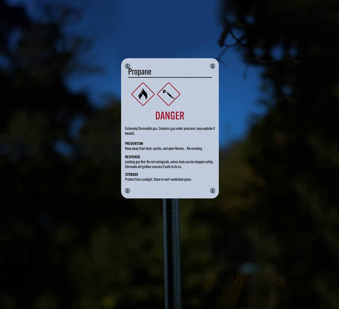 Propane GHS Aluminum Sign (Reflective)