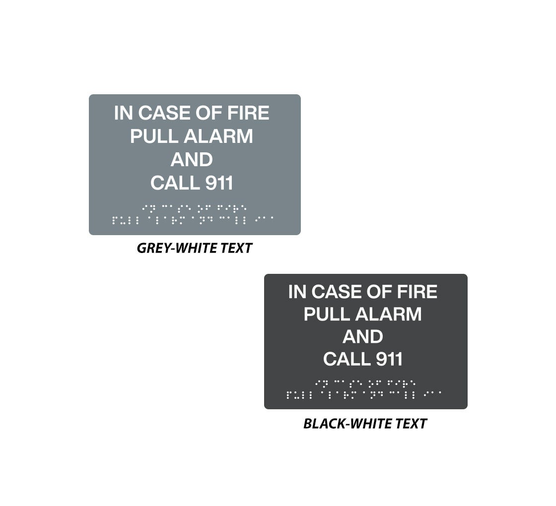 Buy In Case of Fire Pull Alarm Braille Sign & Get 20% Off | BannerBuzz