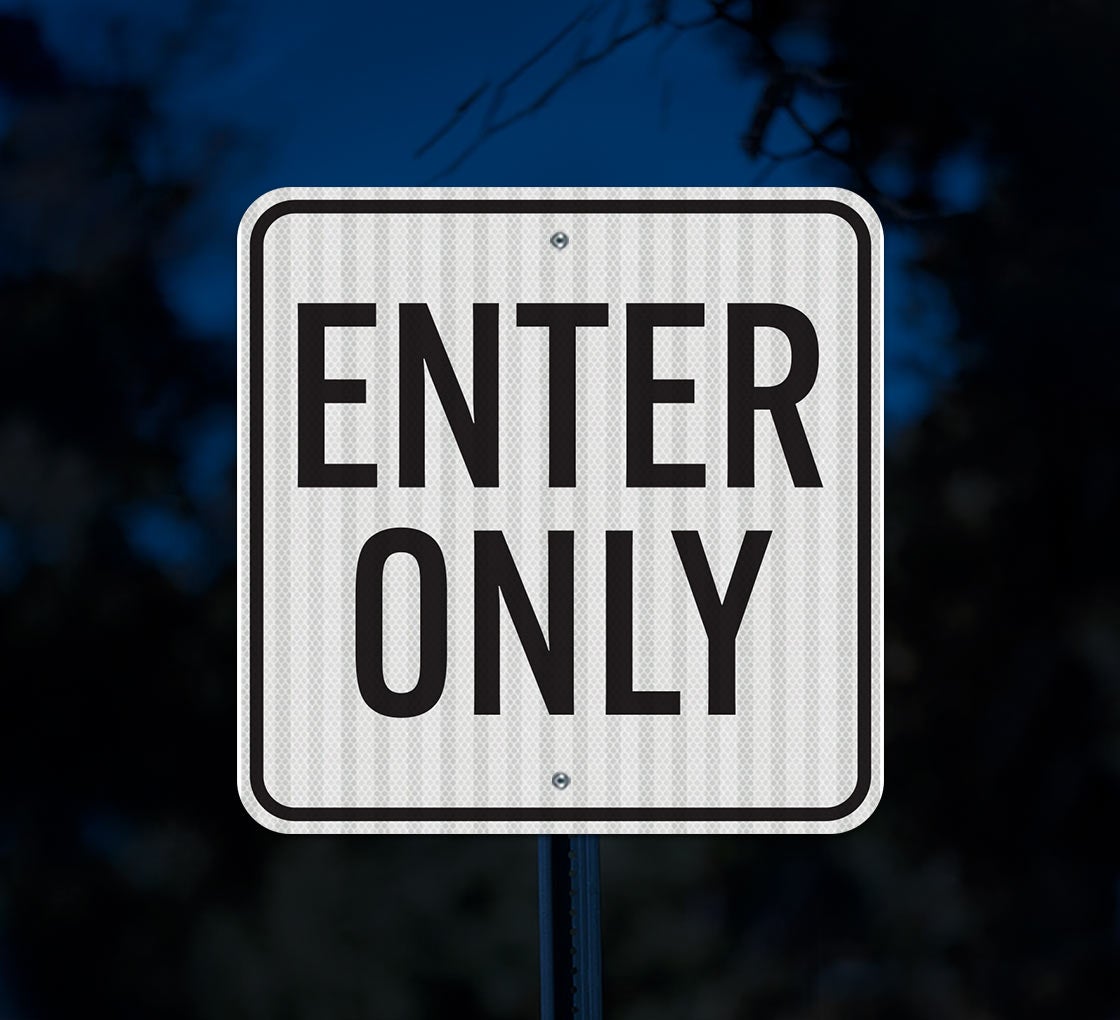 Shop for Enter Only Aluminum Sign (EGR Reflective) | BannerBuzz