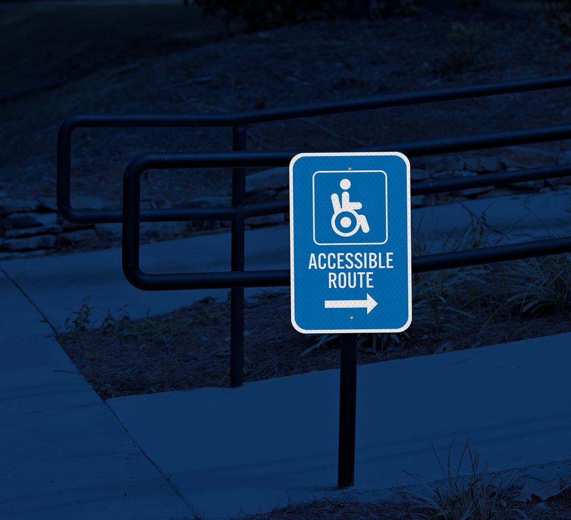 Shop for Accessible Route Aluminum Sign (Diamond Reflective) | BannerBuzz