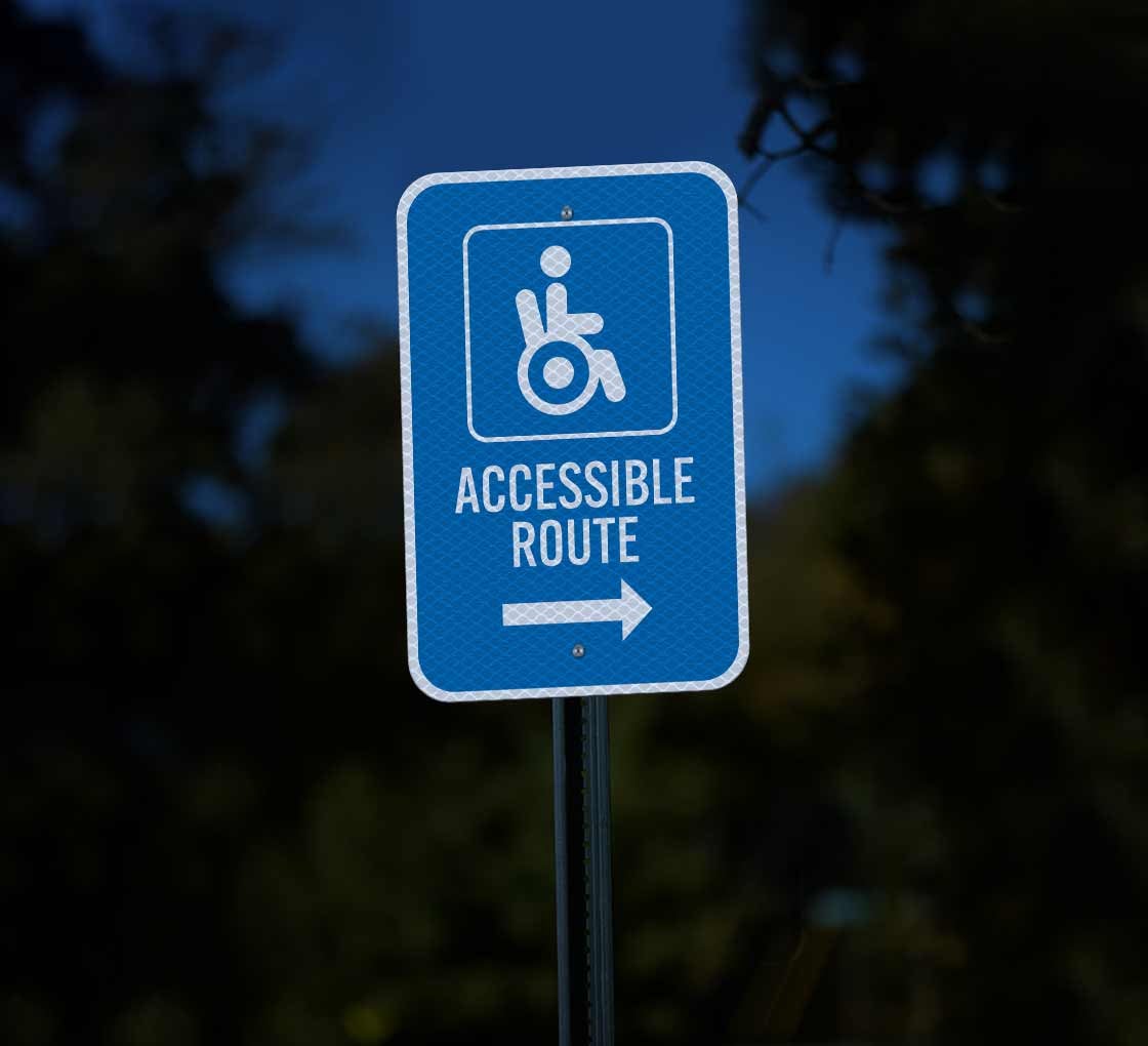 Shop for Accessible Route Aluminum Sign (Diamond Reflective) | BannerBuzz
