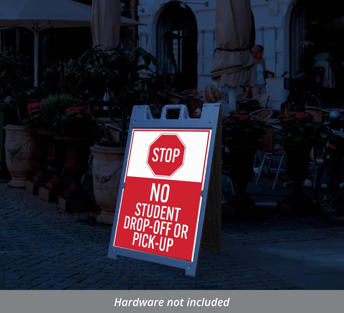 Shop for Stop No Student Drop Off Pick Up Corflute Sign (Reflective ...