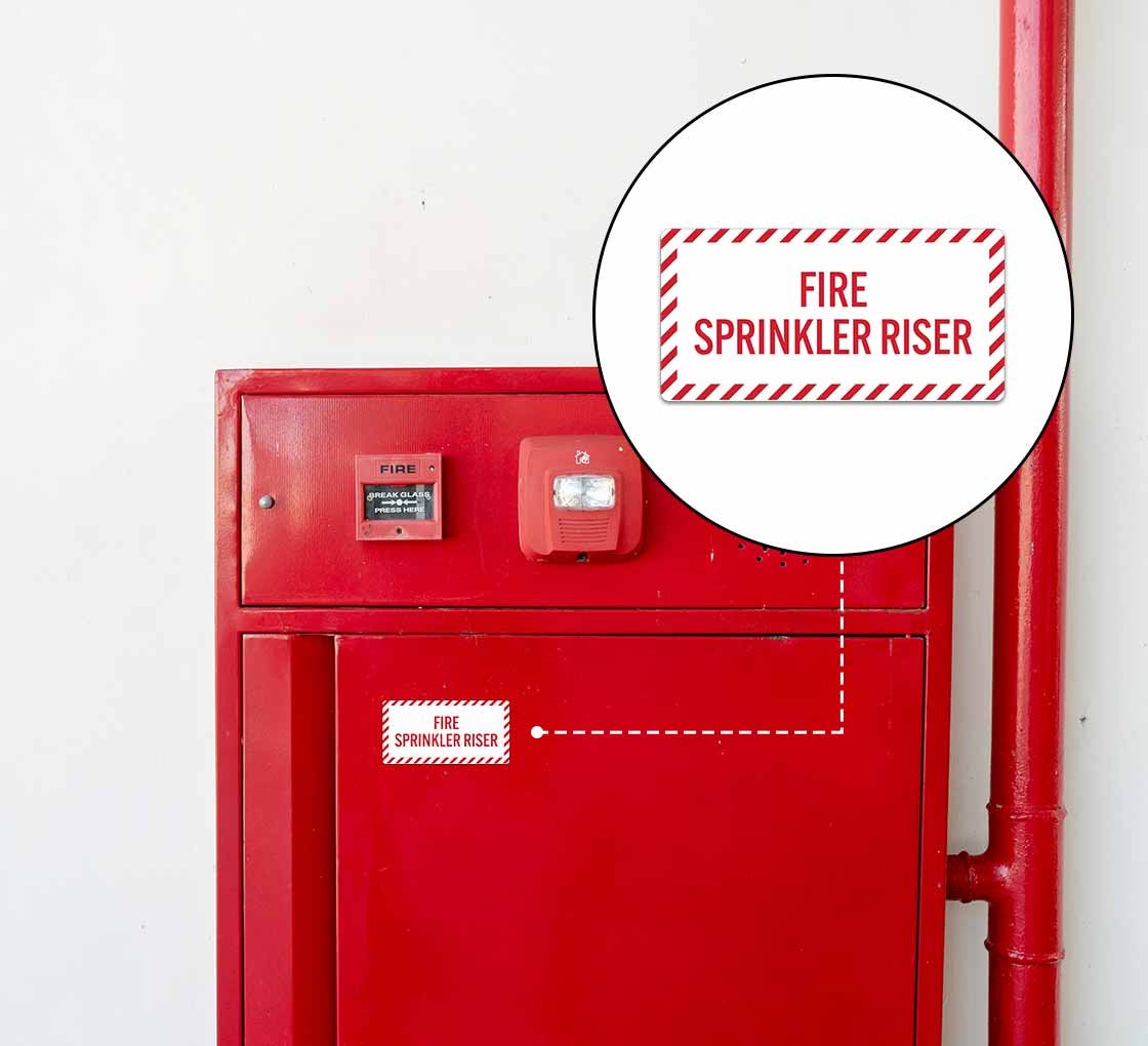 Shop for Fire Sprinkler Riser Decal (Non Reflective) | BannerBuzz