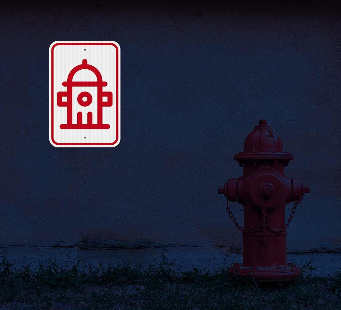 fire hydrant sign