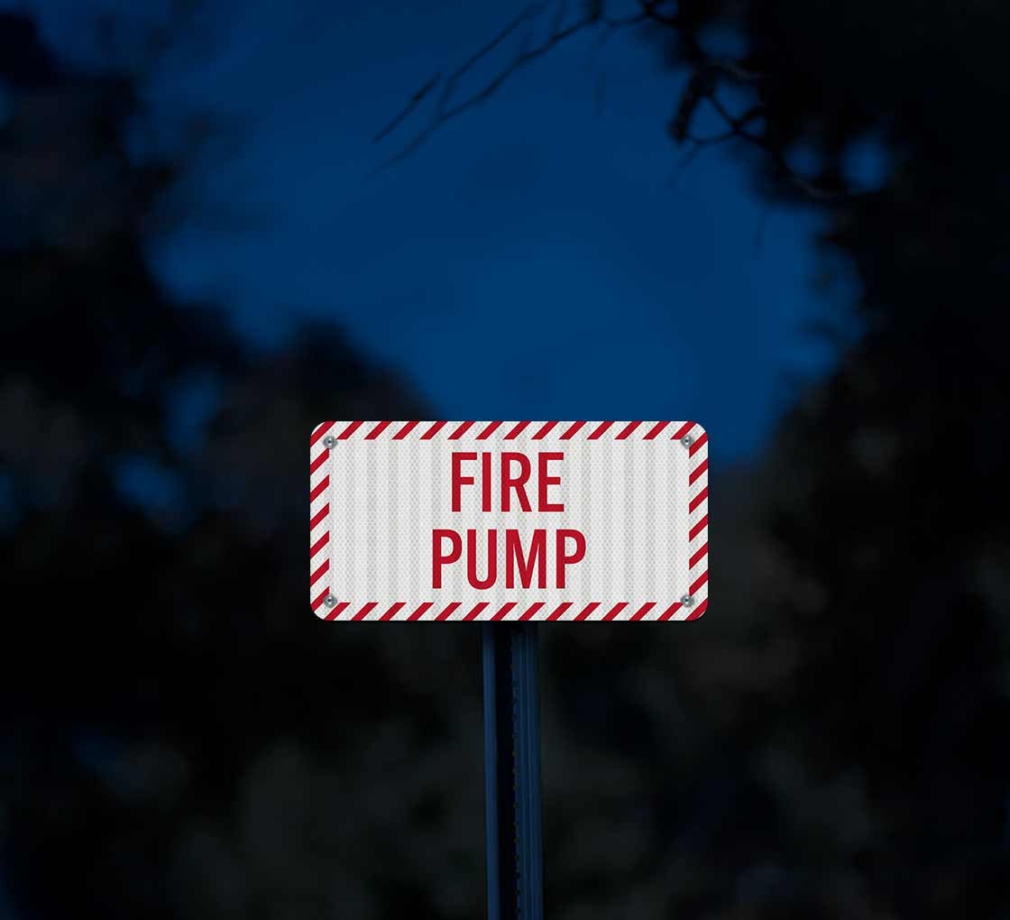 Shop for Fire Pump Room Aluminum Sign (EGR Reflective) | BannerBuzz