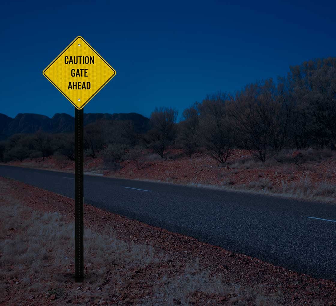 gate sign road