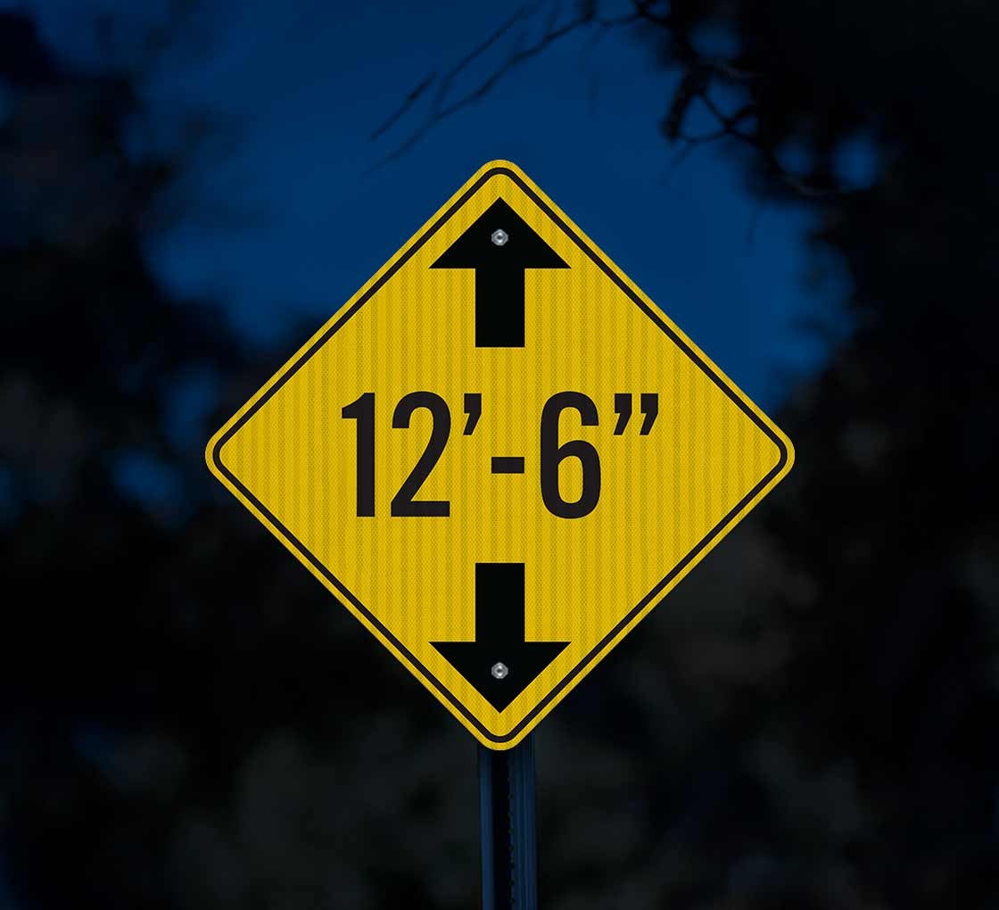 Shop for Low Clearance Symbol Aluminum Sign (HIP Reflective) | BannerBuzz