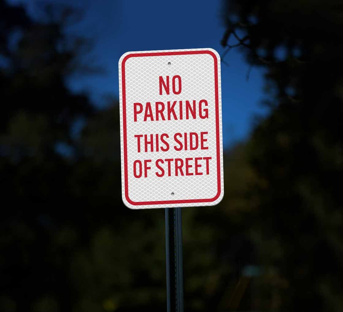 Shop for No Parking This Side Horizontal Aluminum Sign (Diamond ...