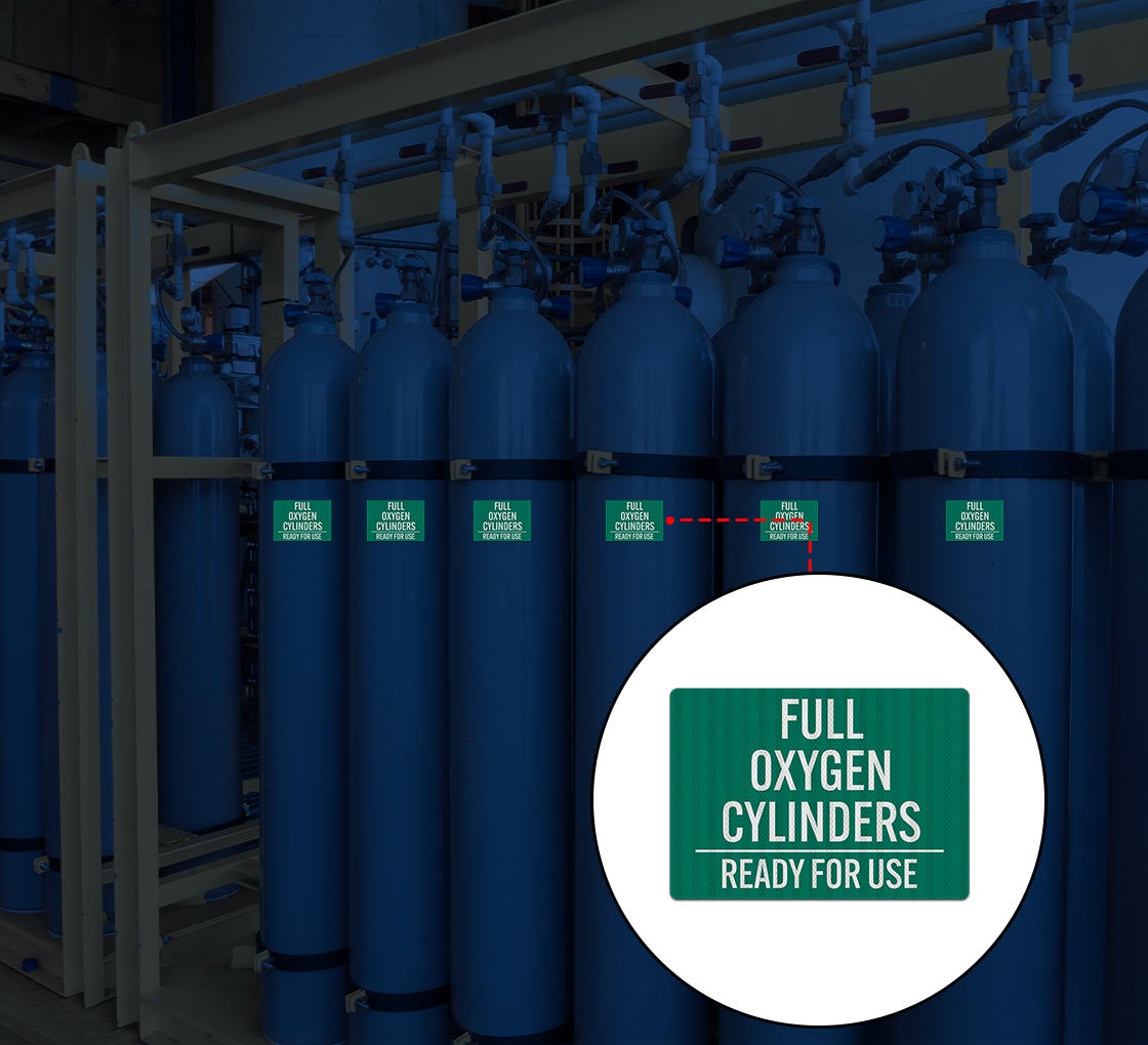 Full Oxygen Cylinder Sign