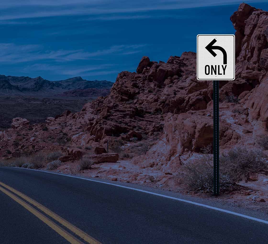 Shop for Left Only Arrow Aluminum Sign (Diamond Reflective) | BannerBuzz