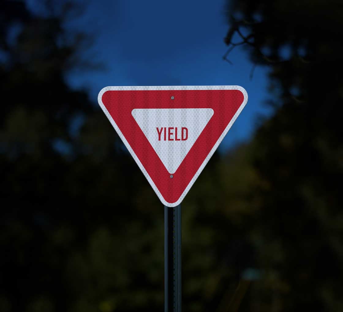 yield sign red