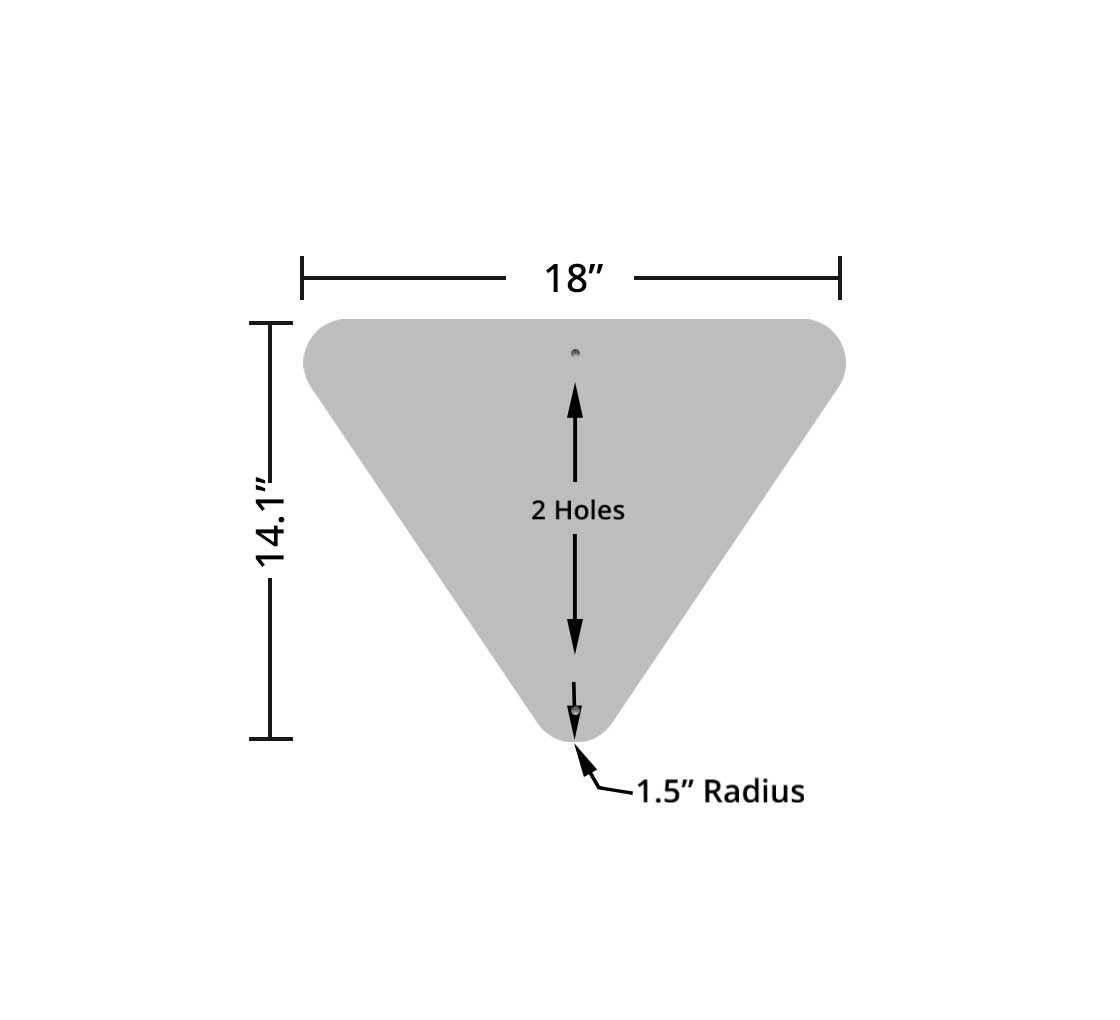 yield sign dimensions