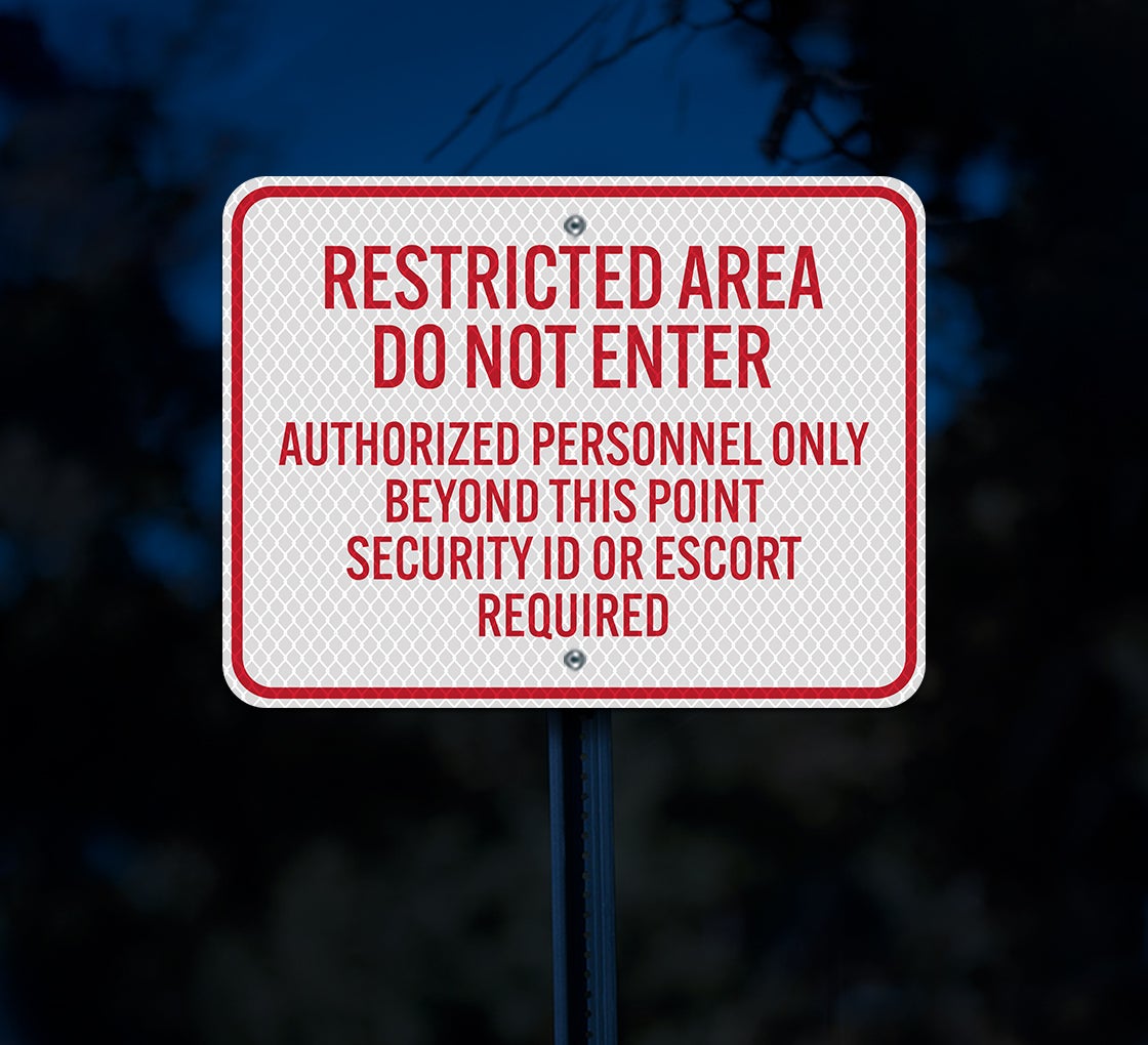 Shop for Restricted Area Do Not Enter Aluminum Sign (Diamond Reflective ...