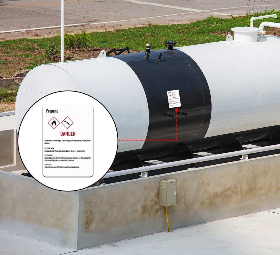 Shop for Non-Reflective 'Propane GHS' Decals | BannerBuzz