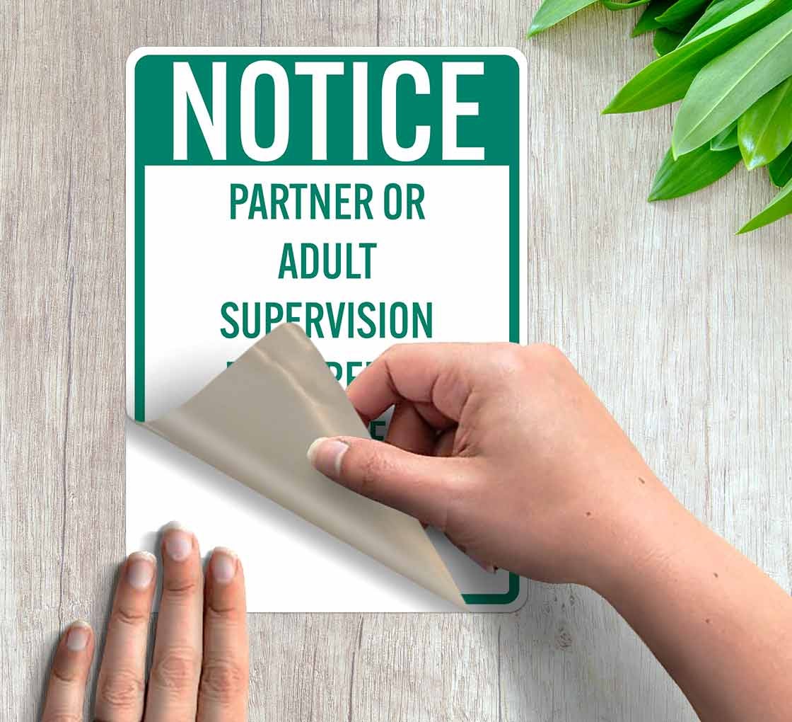 Shop for Adult Supervision Sign | BannerBuzz