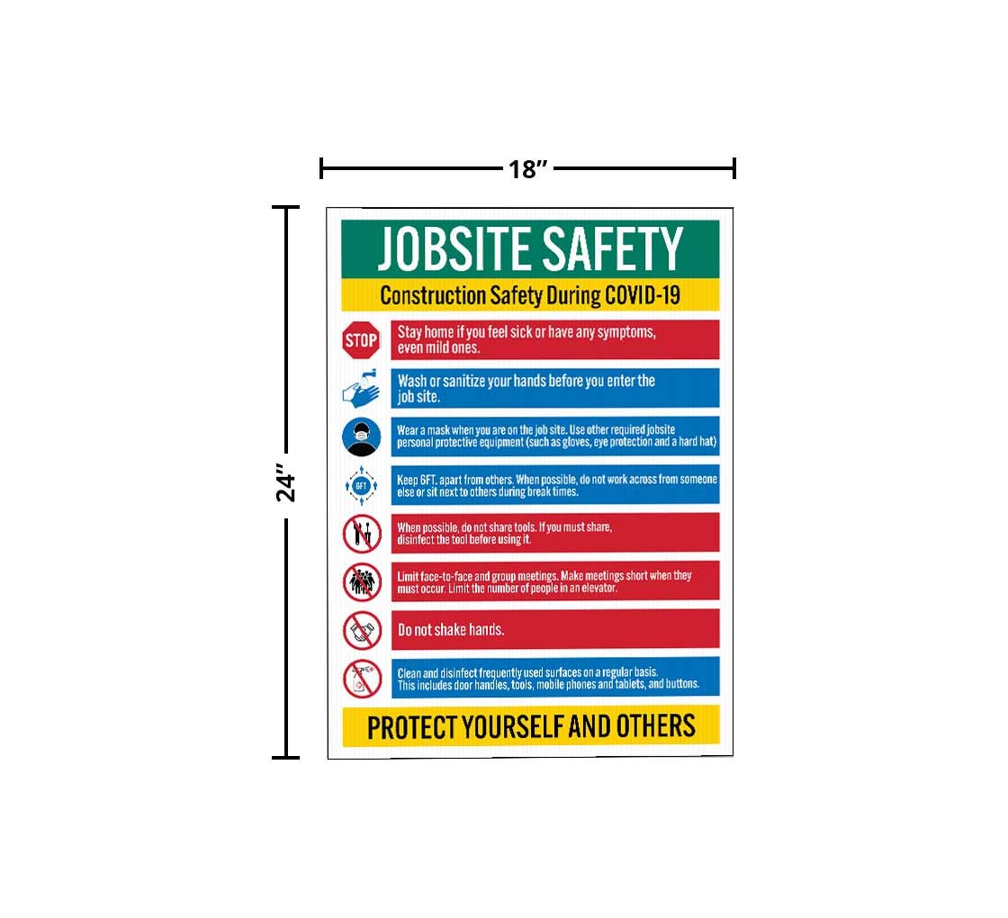 Jobsite Safety Corflute Sign (Reflective) | BannerBuzz