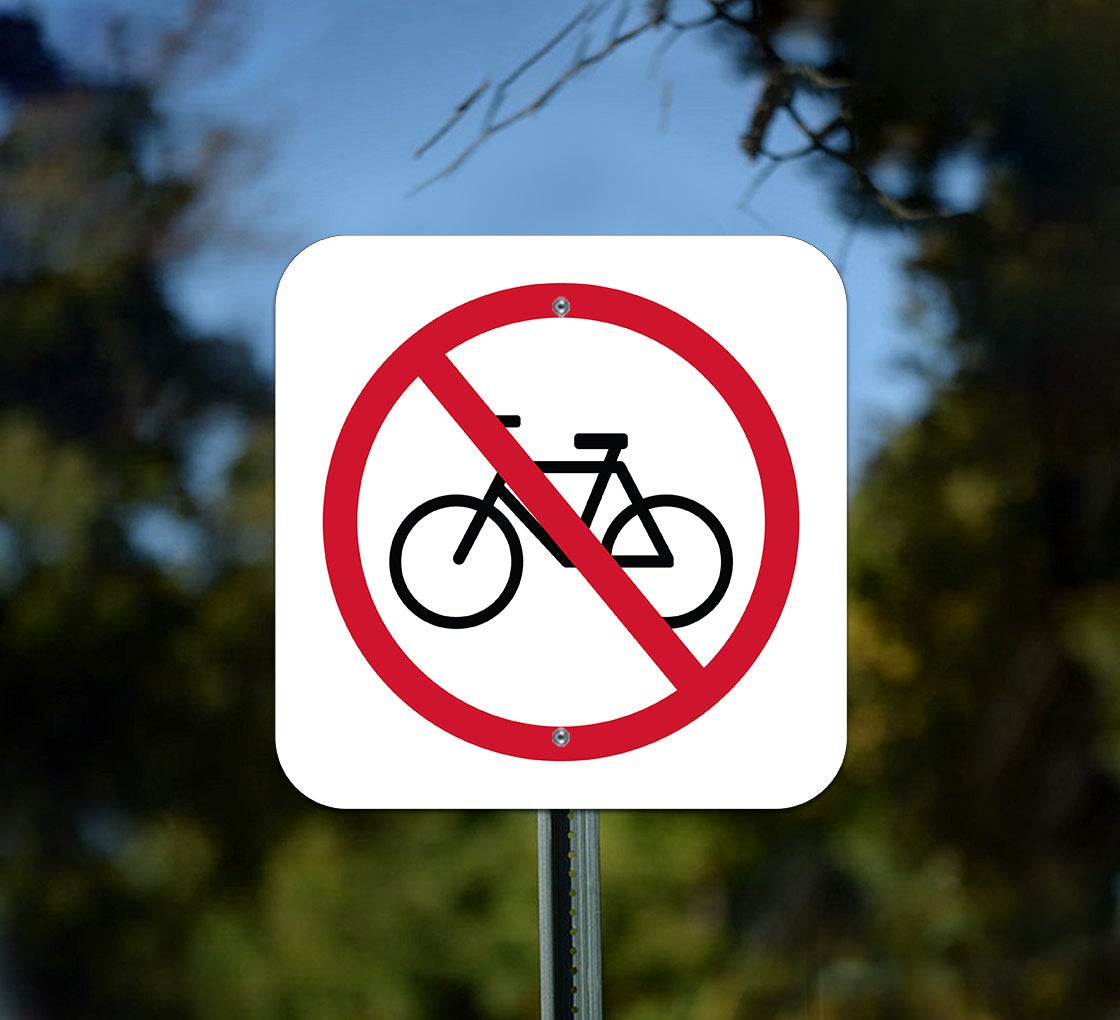 no bicycle sign board