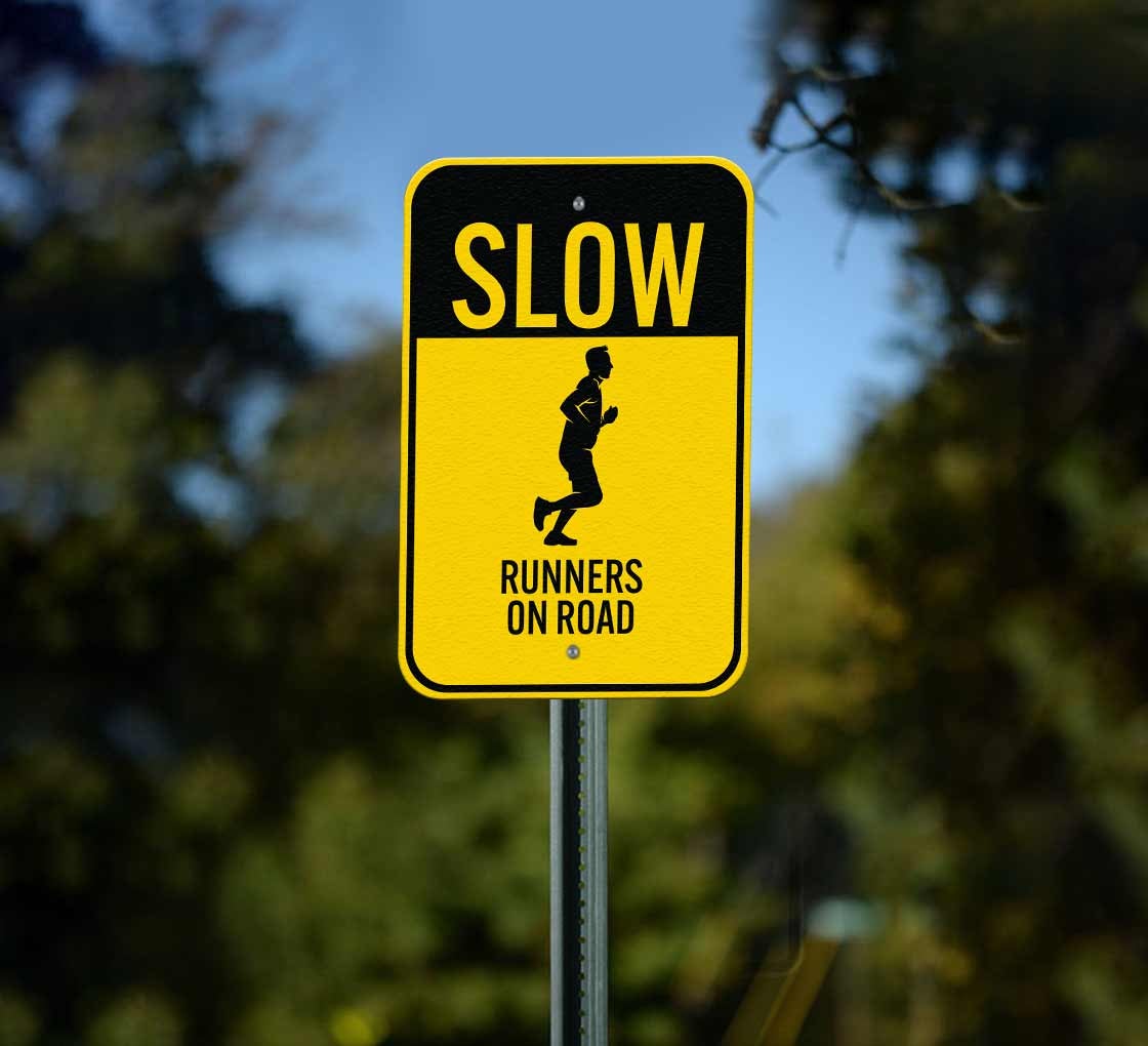 caution runners sign