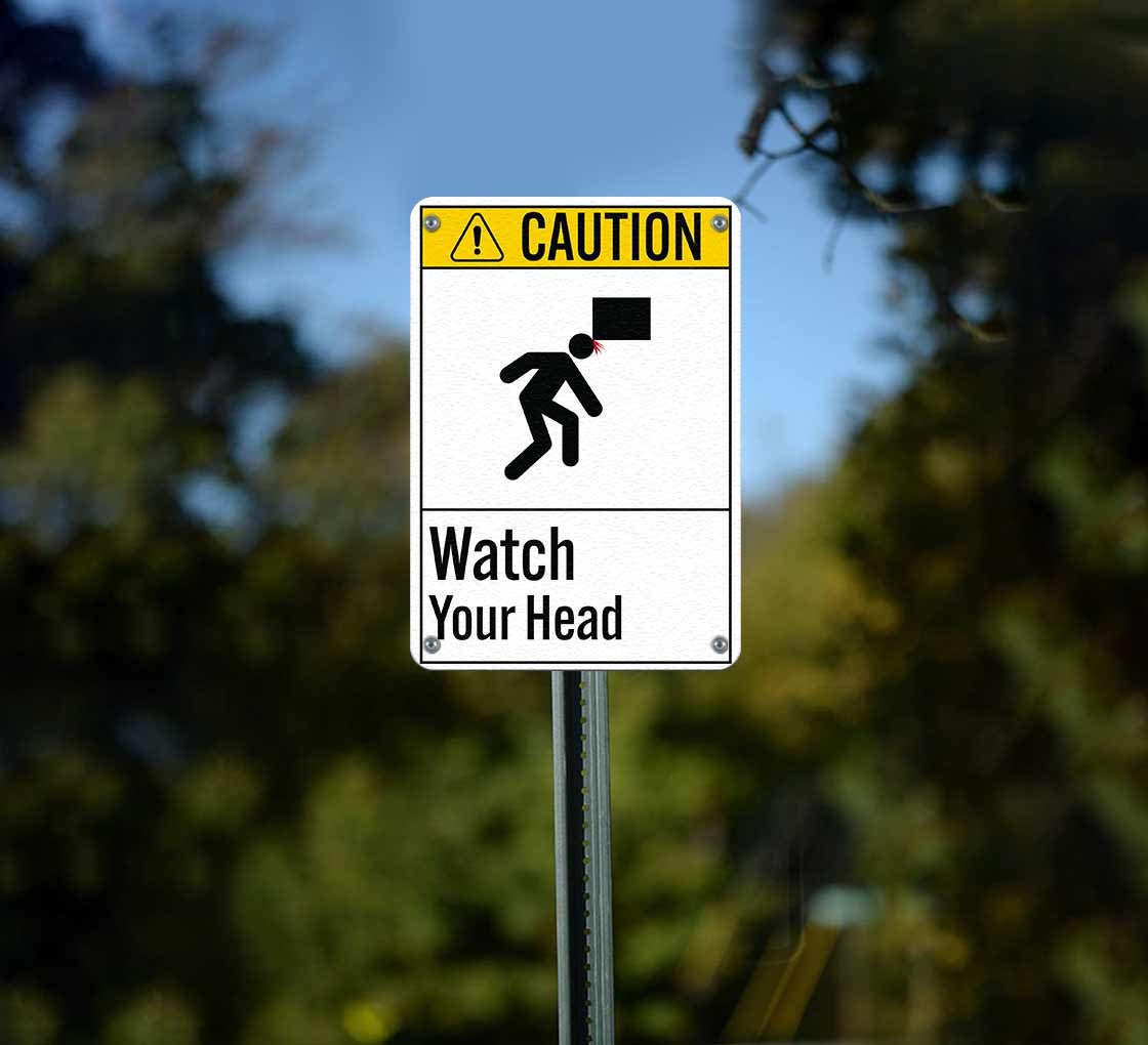 ANSI Caution Watch Your Head Plastic Sign