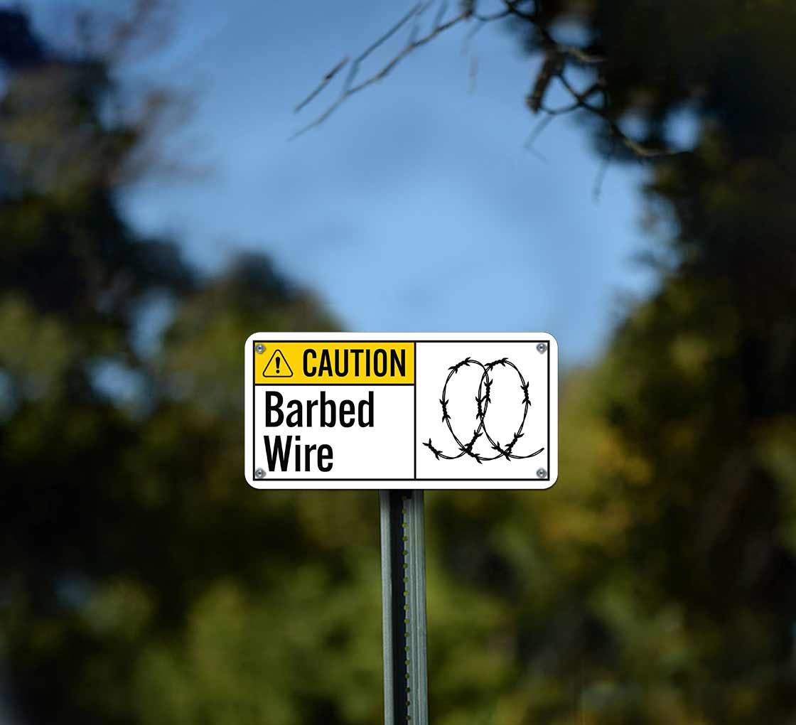 barbed wire signs