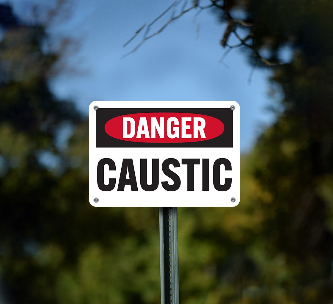 OSHA Caustic Plastic Sign