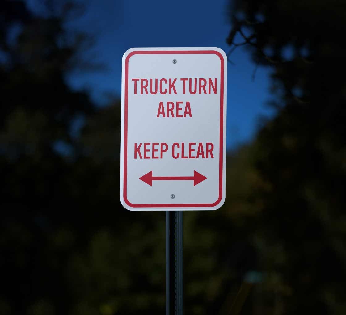 Truck Turn Area Aluminum Sign (Reflective)