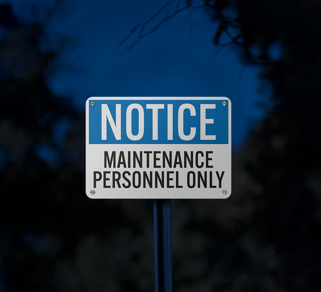 OSHA Notice Maintenance Personnel Only Aluminum Sign (Reflective)