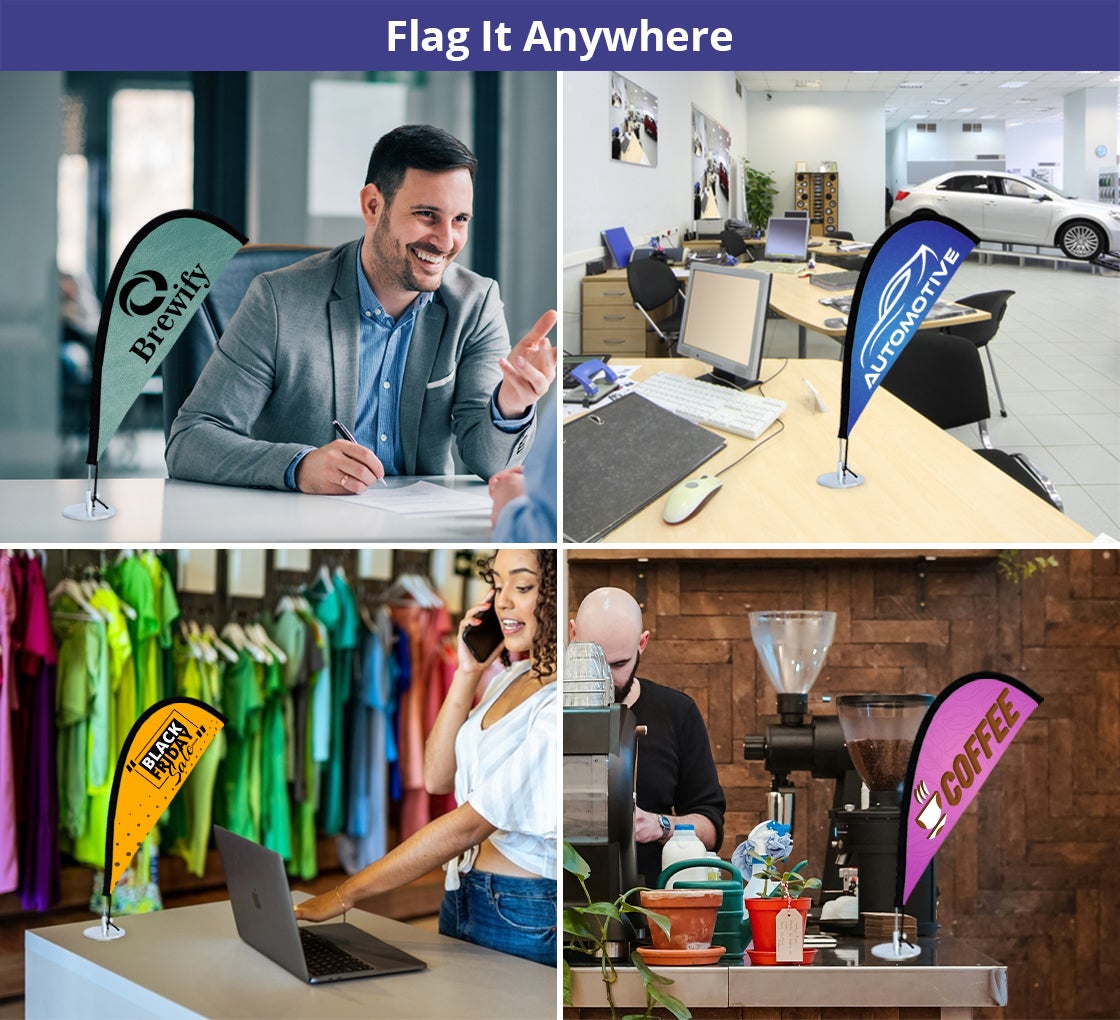 Custom Desk Flags & Small Table Flags at Best Price| BannerBuzz
