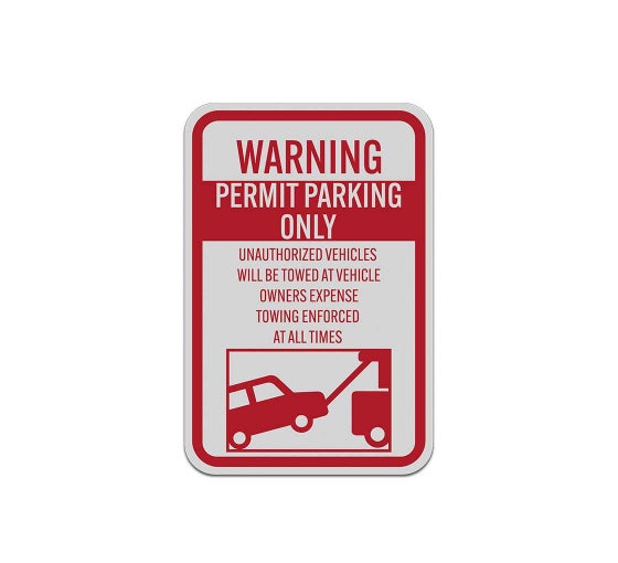 Permit Parking Aluminum Sign (Reflective)