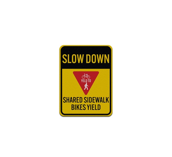 Slow Down Bike Aluminum Sign (Reflective)