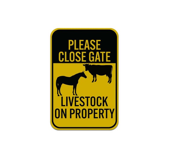 Please Close Gate Aluminum Sign (Reflective)