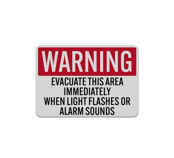OSHA Evacuate This Area Immediately Aluminum Sign (Reflective)