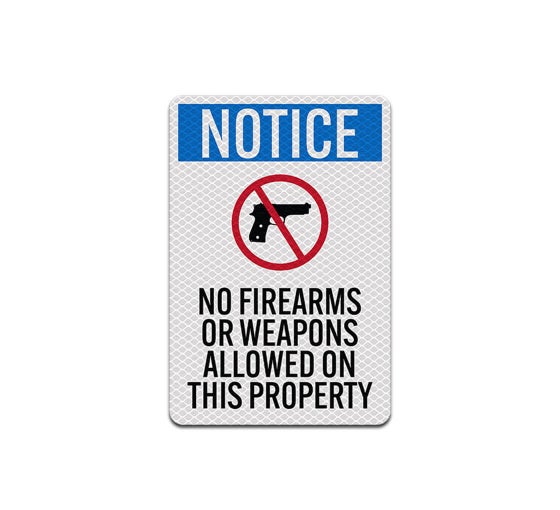 Shop for No Firearms Or Weapons Allowed Aluminum Sign (Diamond ...