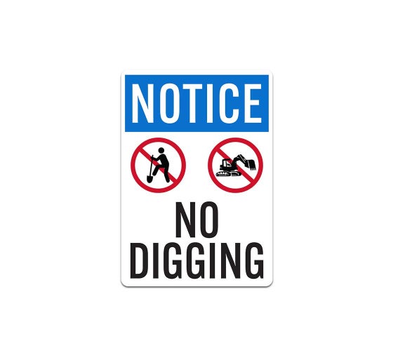 Shop for OSHA No Digging Decal (Non Reflective) | BannerBuzz