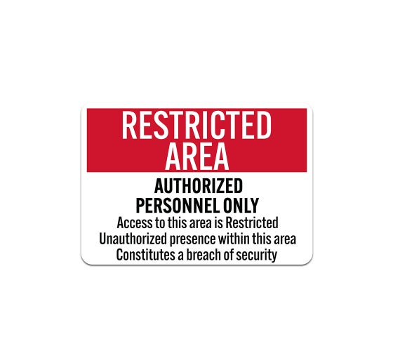 Shop for Restricted Area Authorized Personnel Only Decal (Non ...