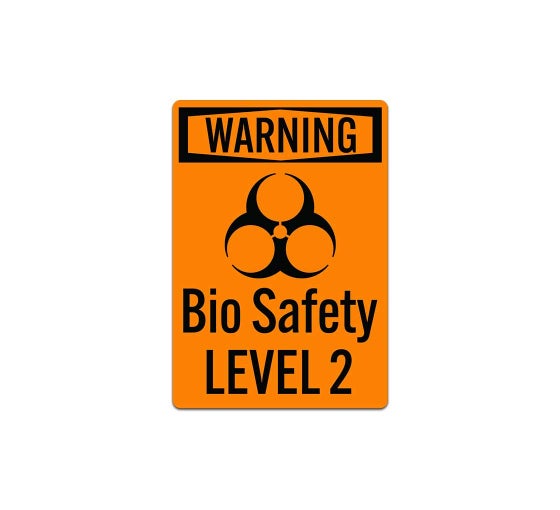 Shop for OSHA Warning Biosafety Level 2 Decal (Non Reflective) | BannerBuzz