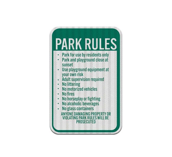 Shop for Park Rules Park For Use By Residents Only Aluminum Sign (EGR ...