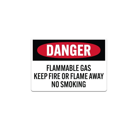 Shop for OSHA Danger Flammable Gas Decal (Non Reflective) | BannerBuzz