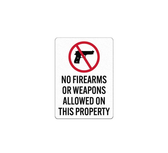 Shop for No Firearms Or Weapons Allowed Property Decal (Non Reflective ...