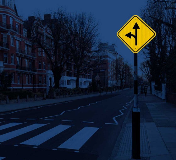 Side Road Left Sign