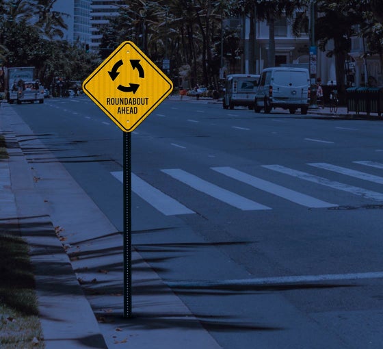 Roundabout Ahead Sign