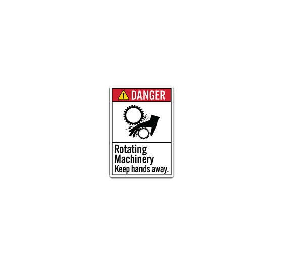 Rotating Machinery Keep Hands Away Decal (Non Reflective)