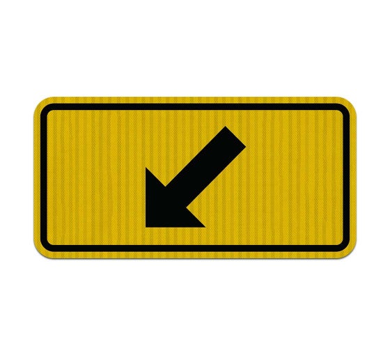 Shop for Left Diagonal Arrow Aluminum Sign (HIP Reflective) | BannerBuzz